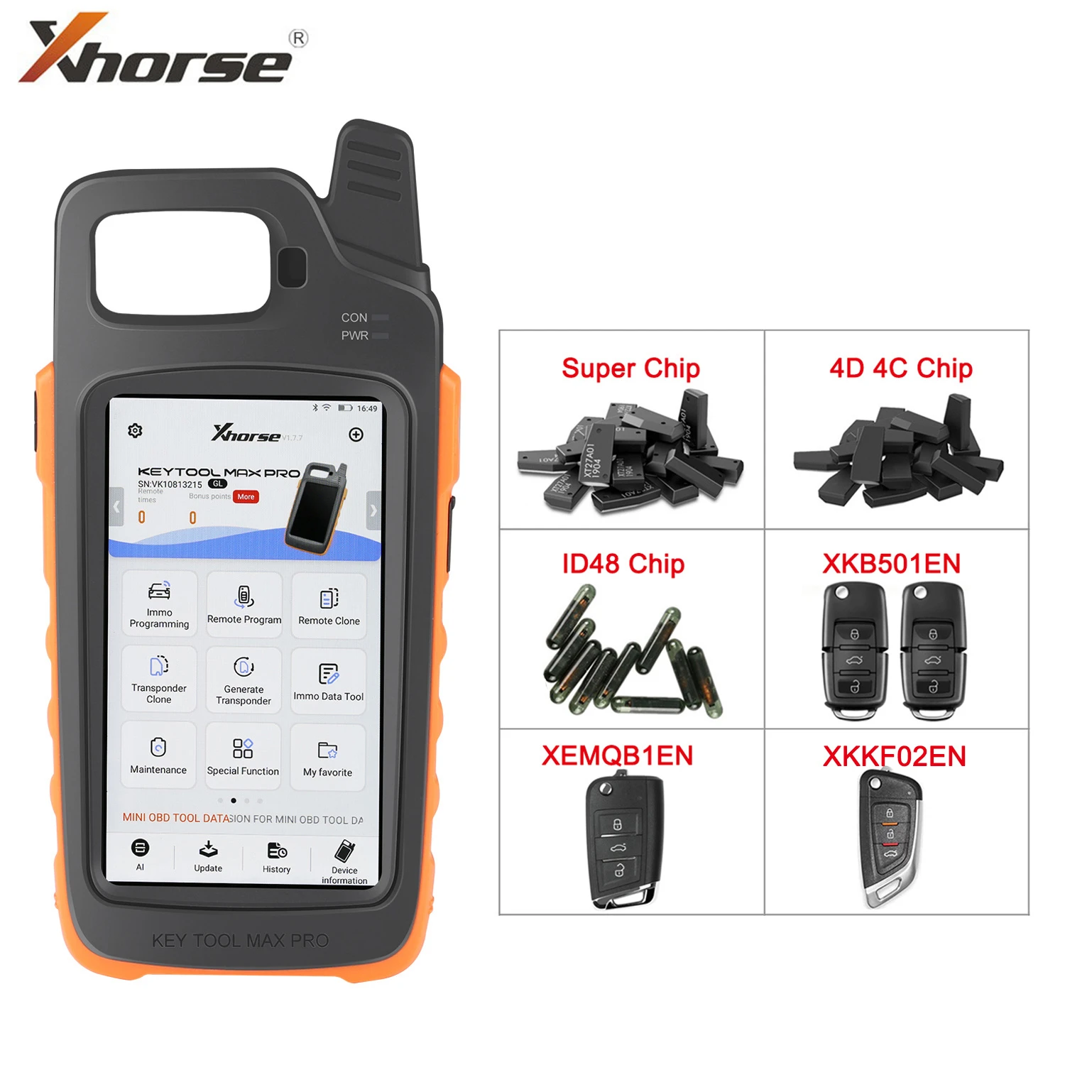 Xhorse Max Pro Remote Key Programmer Generate Transponder Super Chip Vvdi Key Tool Programming ...