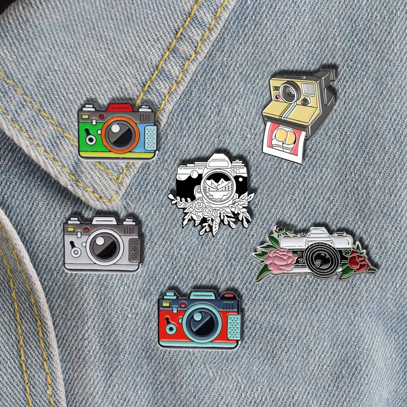 Creative Cartoon Retro Camera Enamel Pin Personalized Photo Camera ...