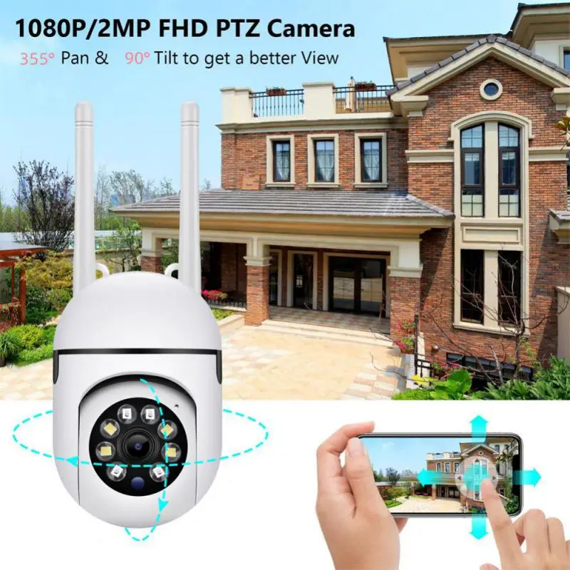Ptz Kamera Ip Kültéri Wifi Hd 1080P H.264 Vezeték Nélküli Megfigyelés ...