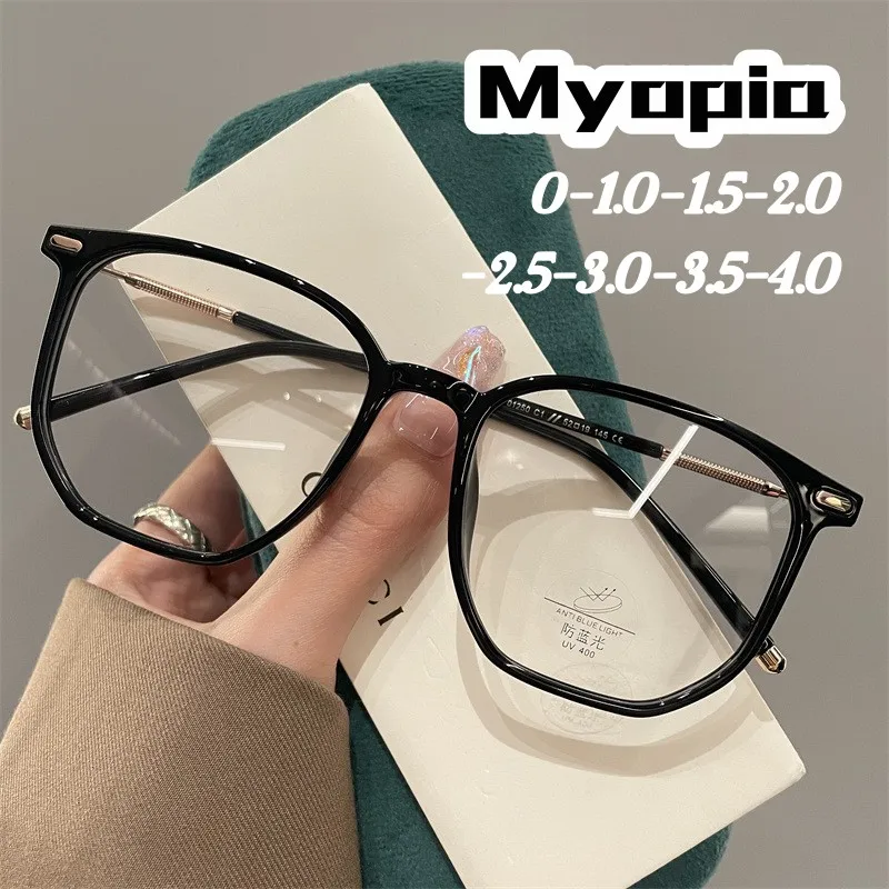 New-Metal-Myopia-Glasses-Ladies-Classic-Transparent-Blue-Light-Blocking ...