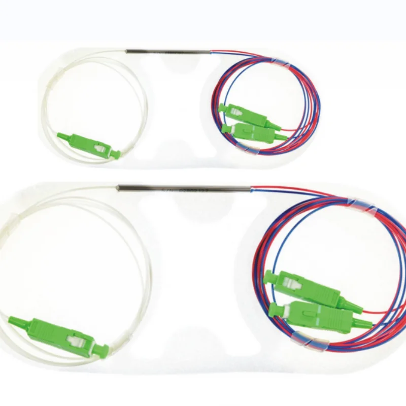 10PCS Fiber Optic FBT Splitter with Connector SC APC 1x2 0.9mm ...