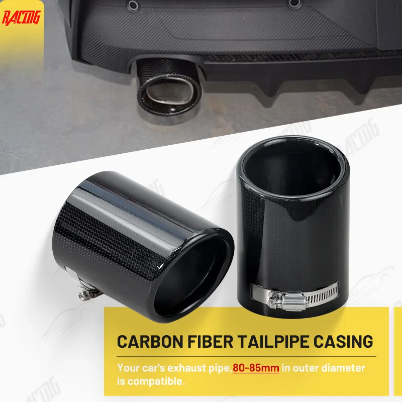 1pc Curly Full Exhaust Pipe Glossy Cover Car Universal Exhaust Muffler ...