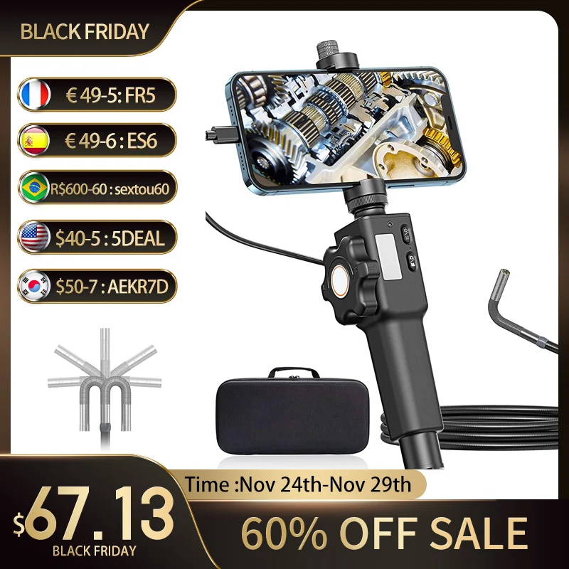 5.5MM/8.5MM Articulating Endoscope for iPhone PC Visual Automotive ...