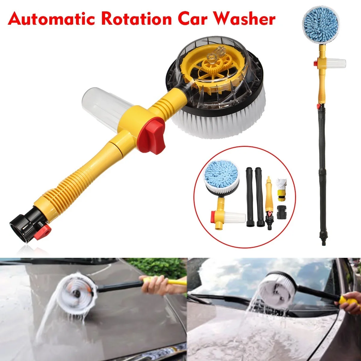 Automatic-Rotate-Switch-Car-Wash-Brush-Spray-Water-Flow-Foam-Brusher ...
