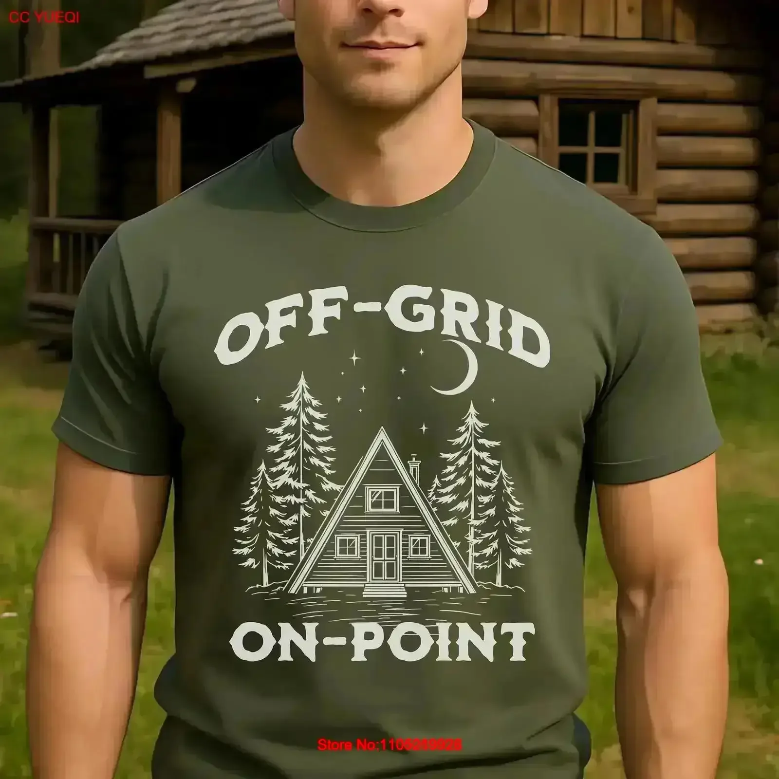 Off Grid On Point Outdoor Prepper T Shirt Hiking Camping Adventure ...