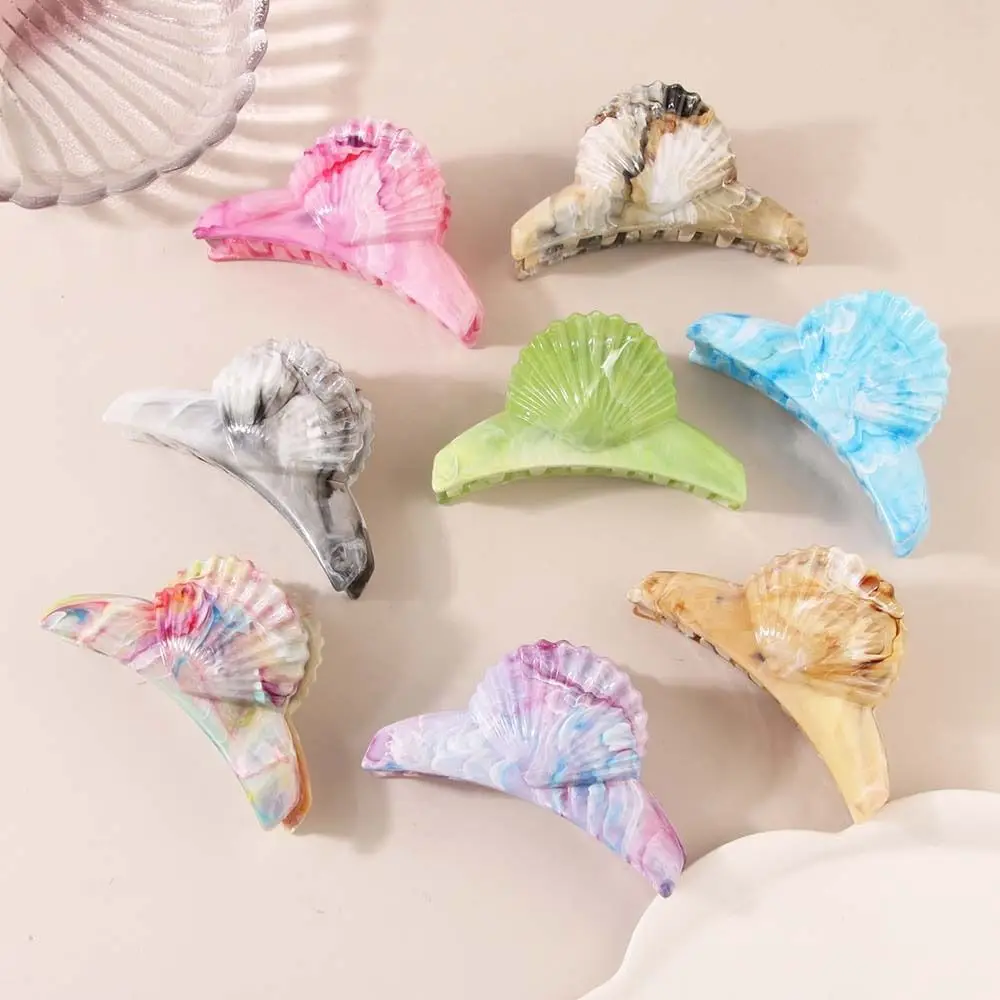 1-PCS-Acetate-Shell-Shaped-Hair-Clip-Beach-Styling-Accessory-Sea ...