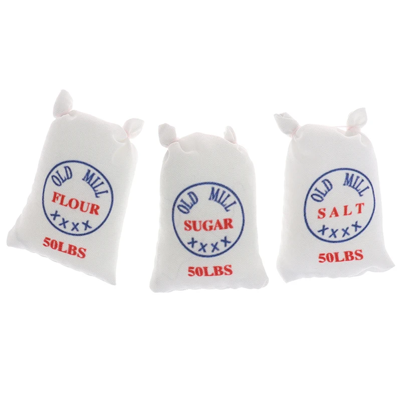 Cute Creative 1:12 Dollhouse Miniature Mini Flour Salt Sugar Cloth Bag ...