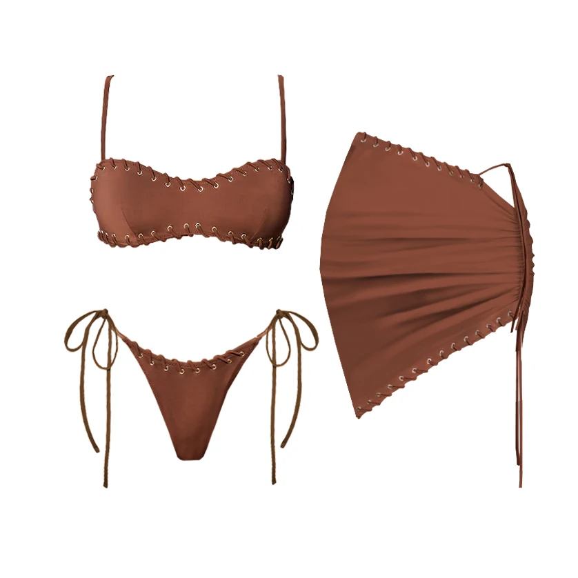 SEAURAL 2025 New Sexy Lace-up Brazilian Bikini Women Swimsuits Tube Top ...