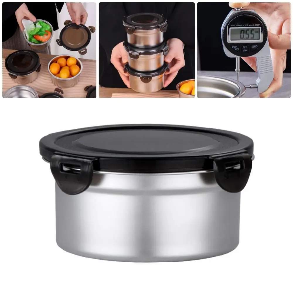 1Pcs Fresh Keeping Lunch Box Lunch Meal Prep Storage Round Bowl Food ...