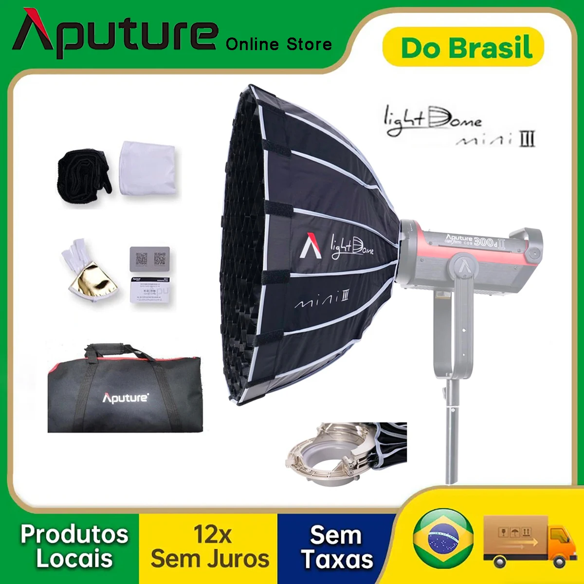 Bowens Mount Softbox Aputure Light Dome Mini III Lighting Parabolic Reflector Soft Box