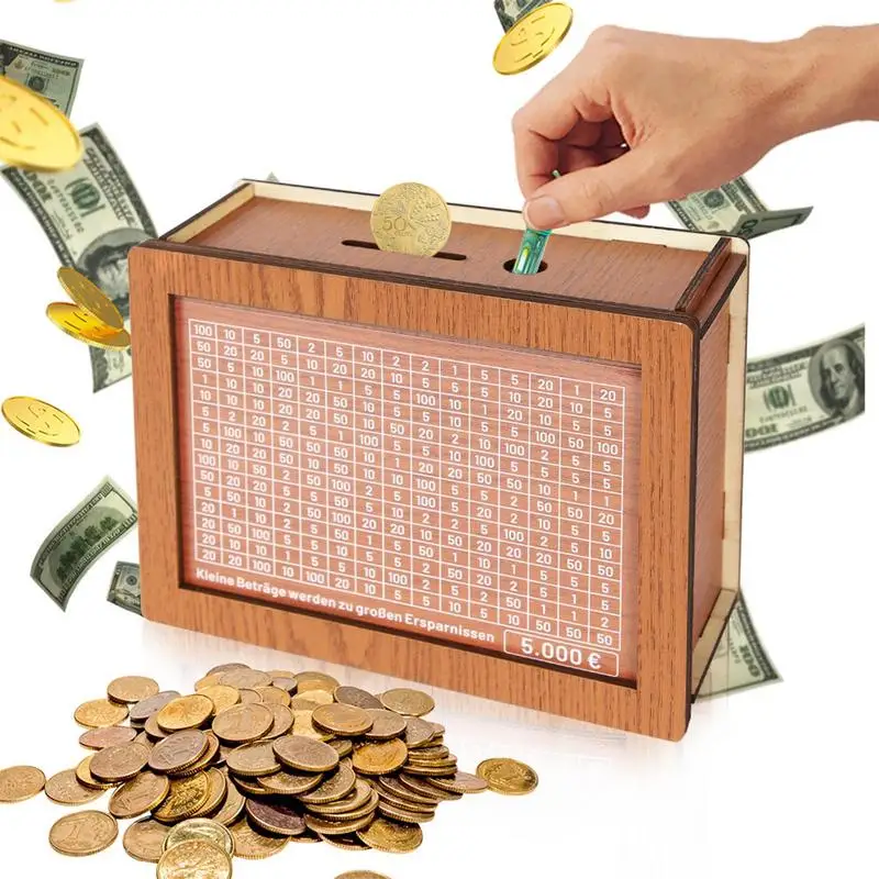 Wooden Money Boxes Multipurpose Retro Money Saving Box Stylish Money ...