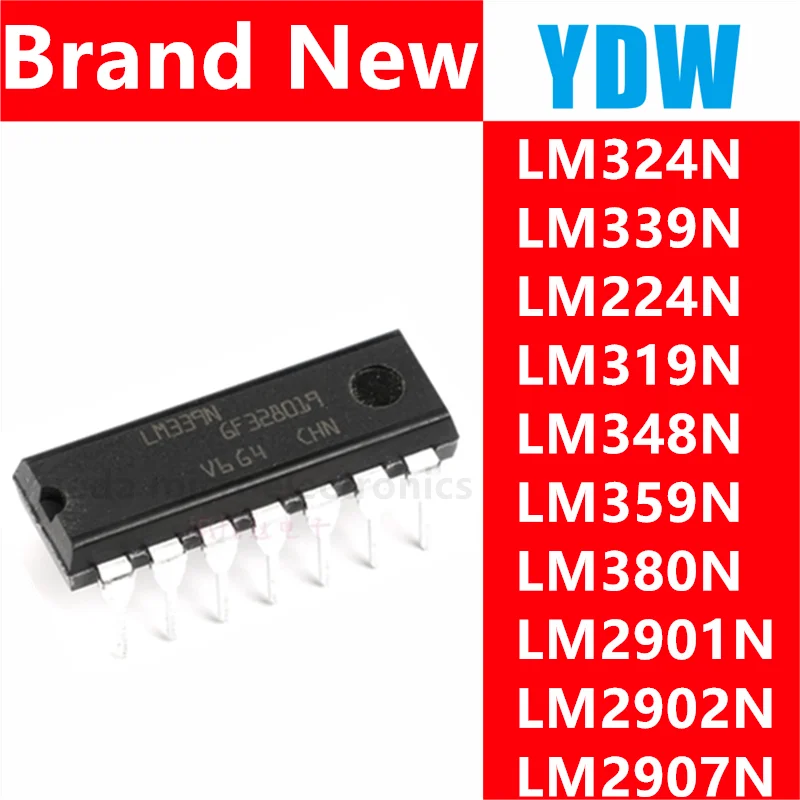 10pcs LM324N LM324 DIP DIP-14 LM339N LM339 LM224N LM319N LM348N LM359N LM380N LM2901N LM2902N ...