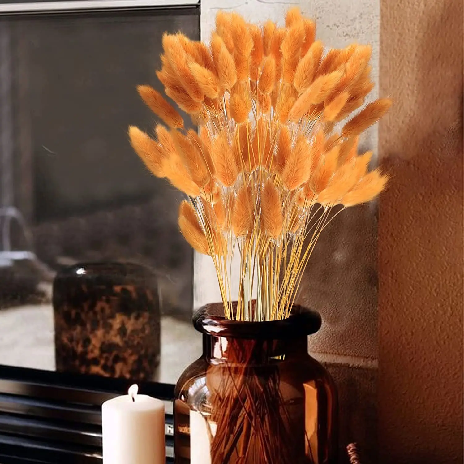 120pcs Bunny Tail Grass Blue Natural Bunny Tails Pampas Grass Dried ...