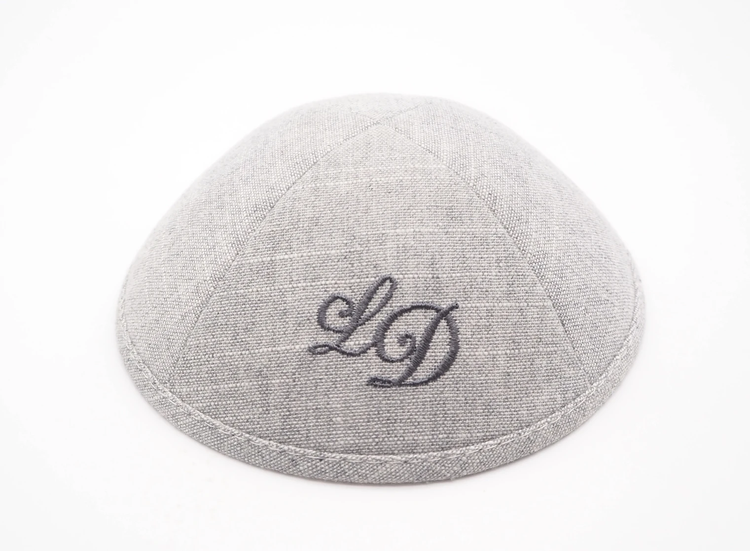 Wedding-KIPPAH-KIPPOT-KIPOT-LIGHT-GREY-HEAVY-LINEN-YARMULKE-WITH-WHITE ...