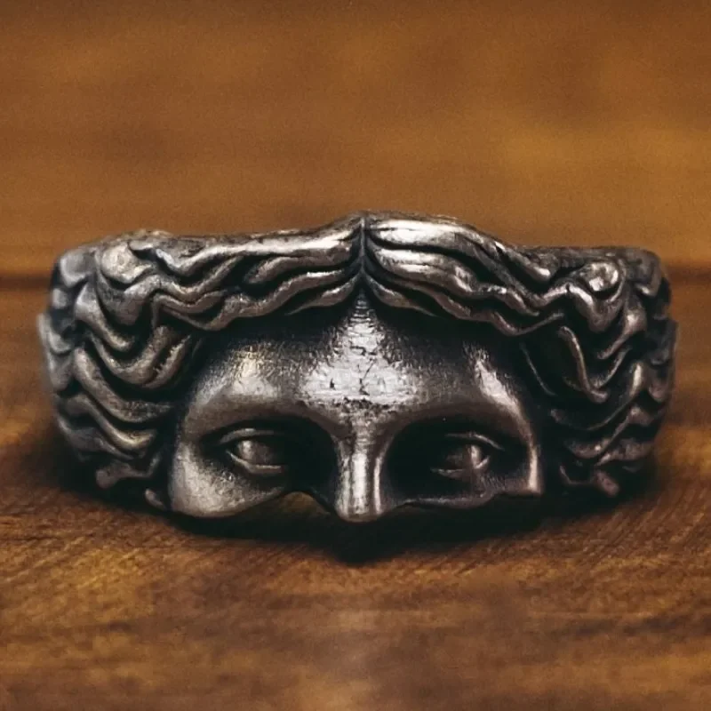 New-Vintage-Brass-Religious-Belief-Jesus-Head-Ring-for-Men-Women-Retro ...