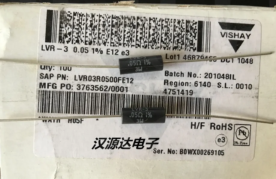10pcs/lot LVR03R0500FE12 DALE LVR-3 0.05R Resistor Metal Strip 0.05 Ohm ...