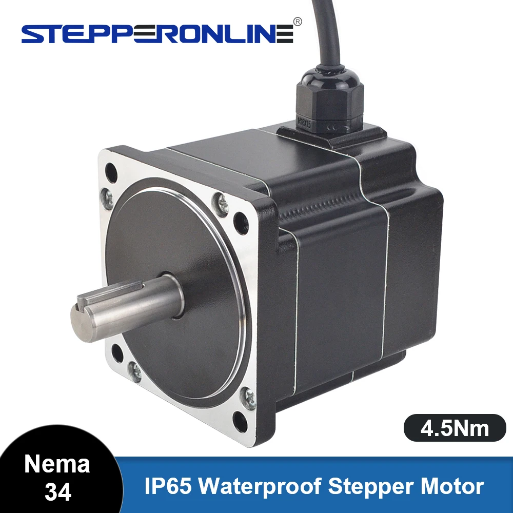 STEPPERONLINE-Nema-34-IP65-Waterproof-Stepper-Motor-4-5Nm-6-0A-86CM ...