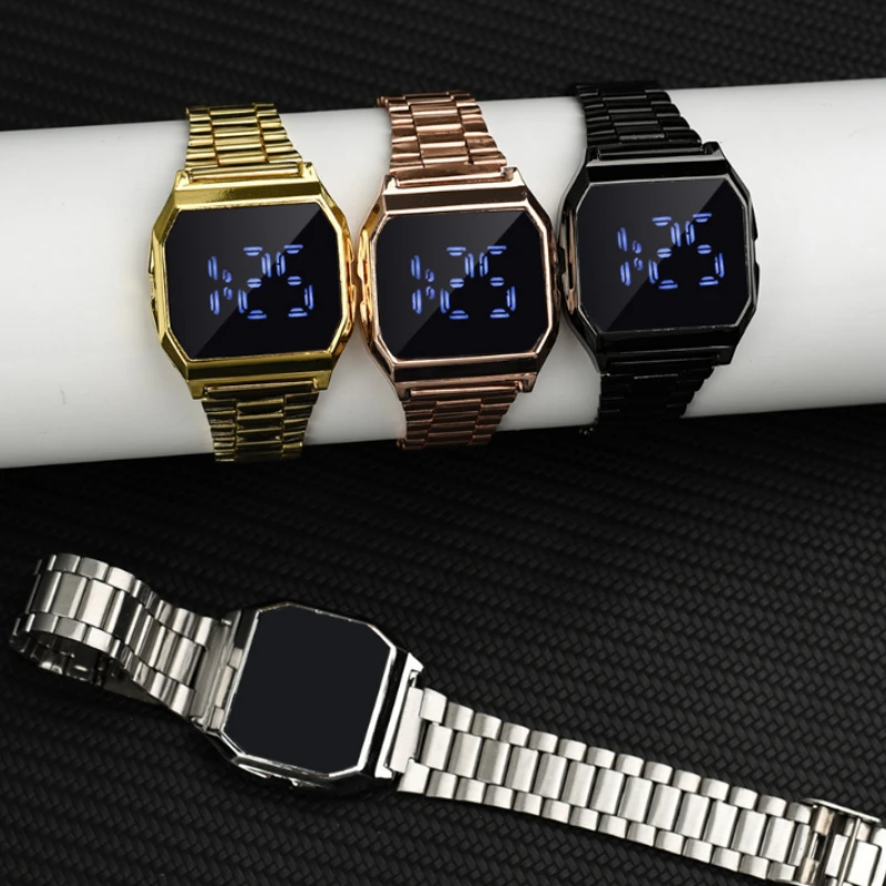 Reloj-Digital-de-lujo-para-hombre-y-Mujer-pulsera-electr-nica-de-oro ...