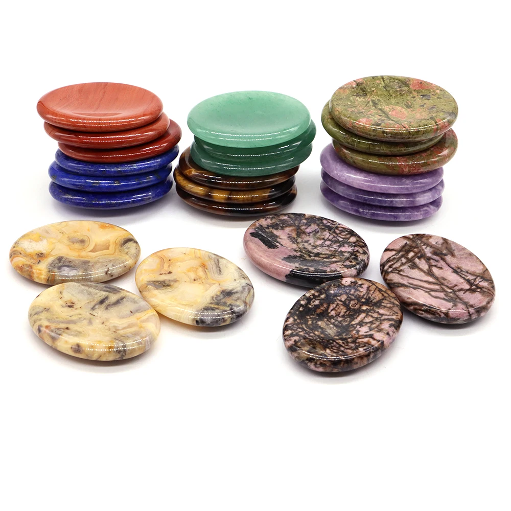 35x45mm Thumb Worry Stones Oval Massage Quartz Healing Crystal Chakra ...