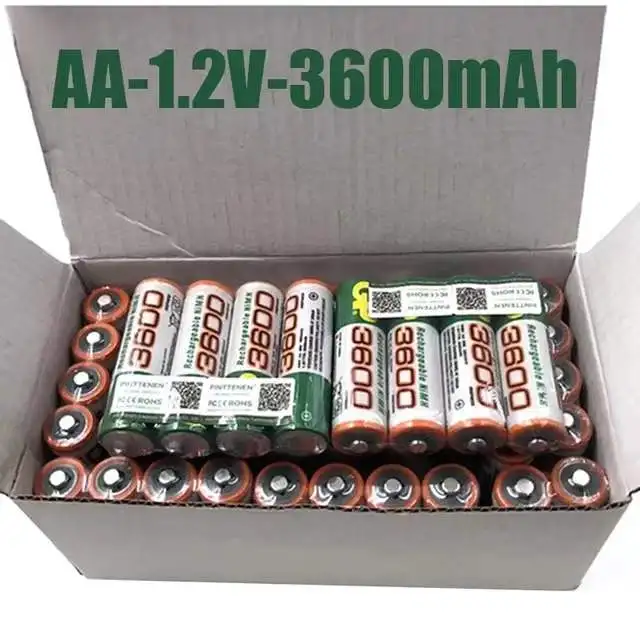 Pilas Aa Recargables, Pilas Aa Recargables, 3600mah, 1,2 V, Ni mh, AA ...