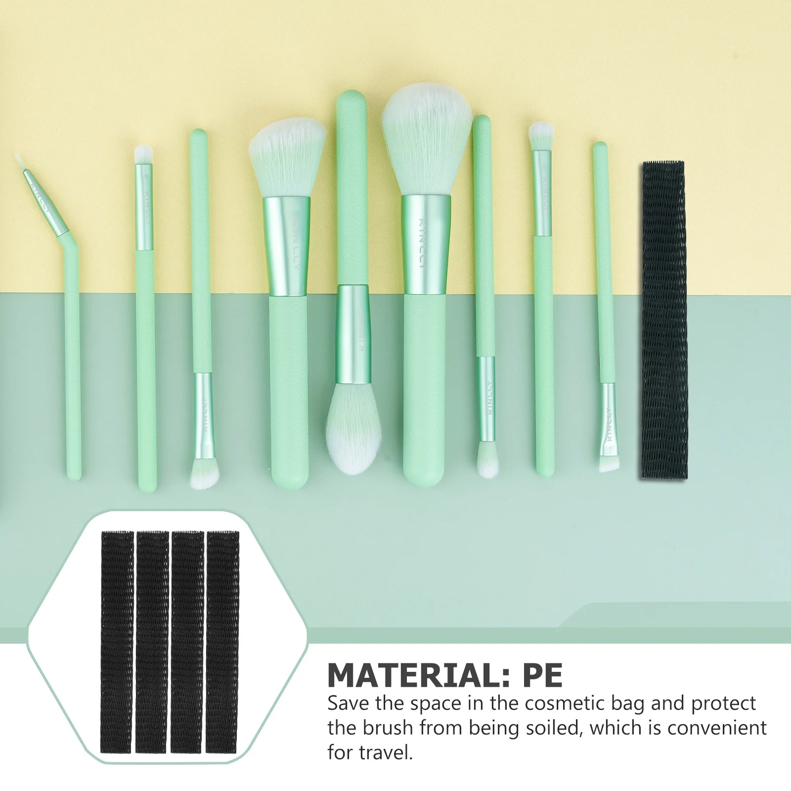 50pcs Makeup Brush Mesh Cover Black Brush Protector Reusable Storage ...