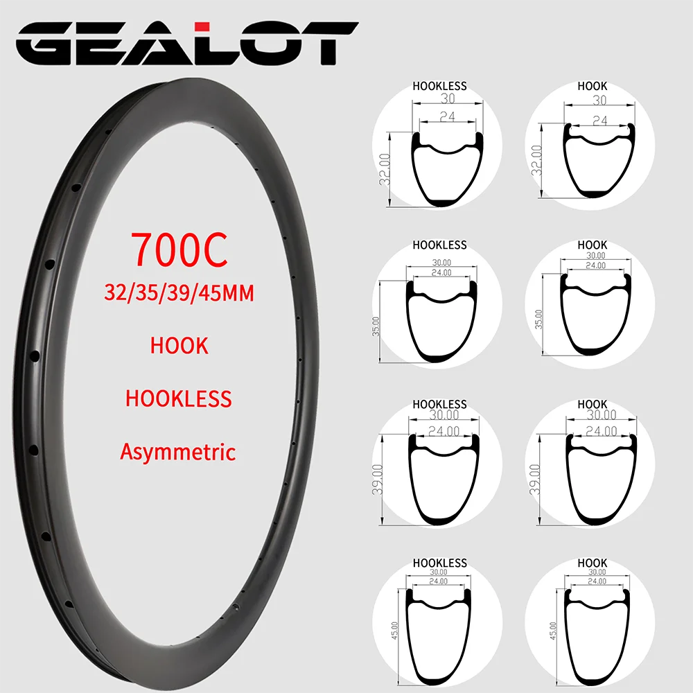 700C-30mm-Wide-Road-Bike-Gravel-32-35-39-45mm-Deep-Carbon-Rim-Clincher ...