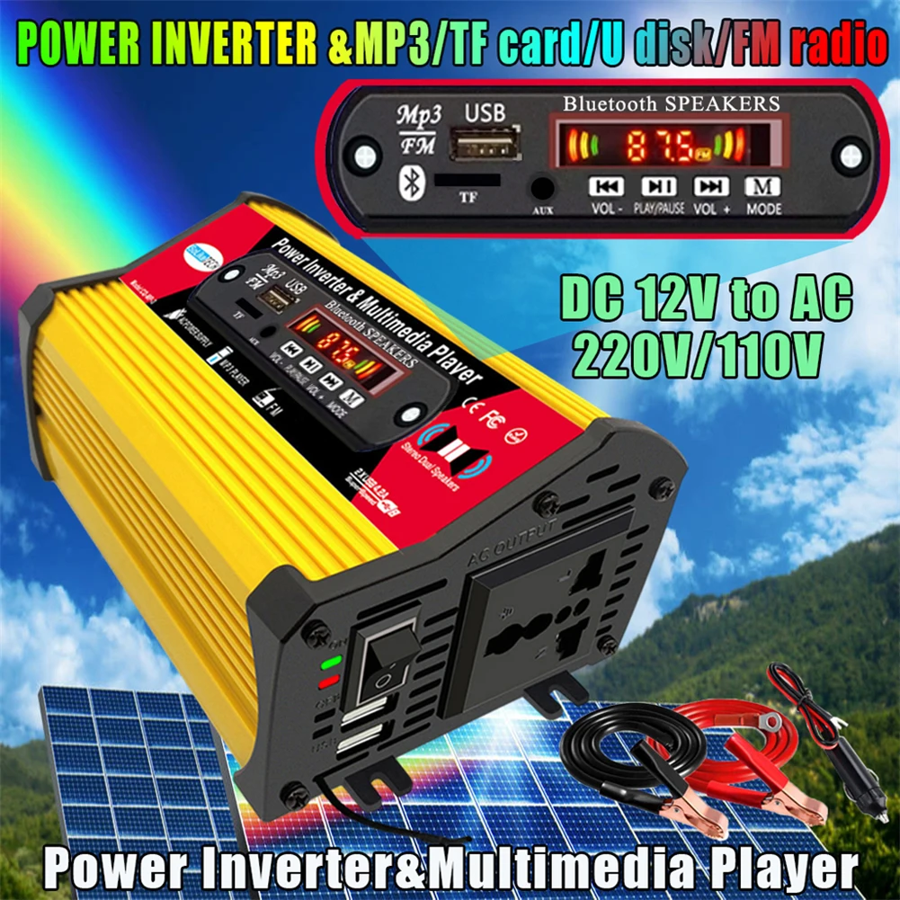 4000W-Intelligent-Power-Inverter-Multimedia-Player-DC12V-To-AC-110-220V ...