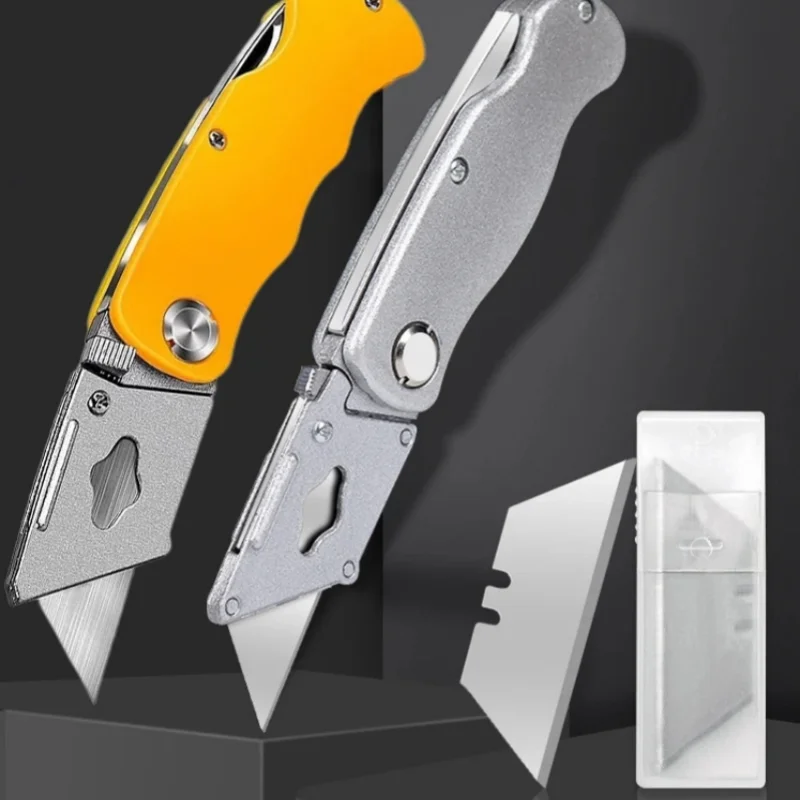 Utility-Knife-Electrician-Retractable-Sharp-Cut-Heavy-duty-Folding ...