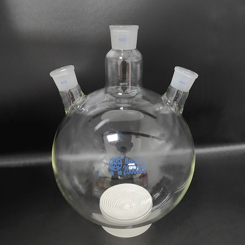 Three-necked flask oblique shape,with three necks standard grinding ...