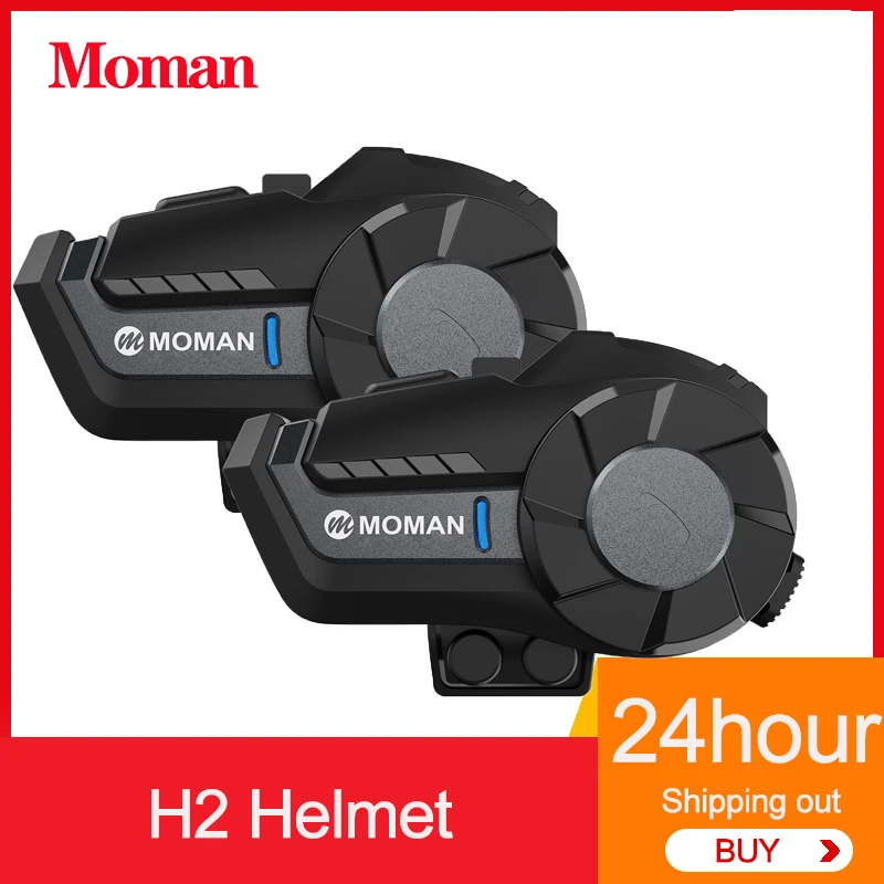 MOMAN H2 Helmet Intercom Bluetooth-Compatible Motorcycle Helmet Headset ...