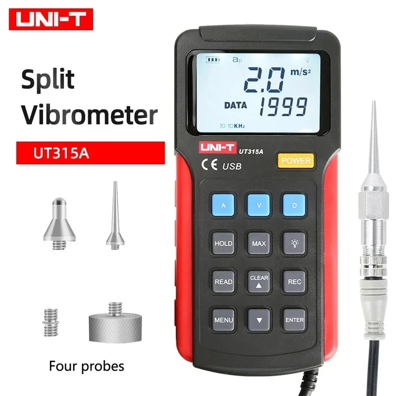 UNI-T-UT315A-Industrial-Digital-Vibration-Meter-Device-Probe-Vibration ...