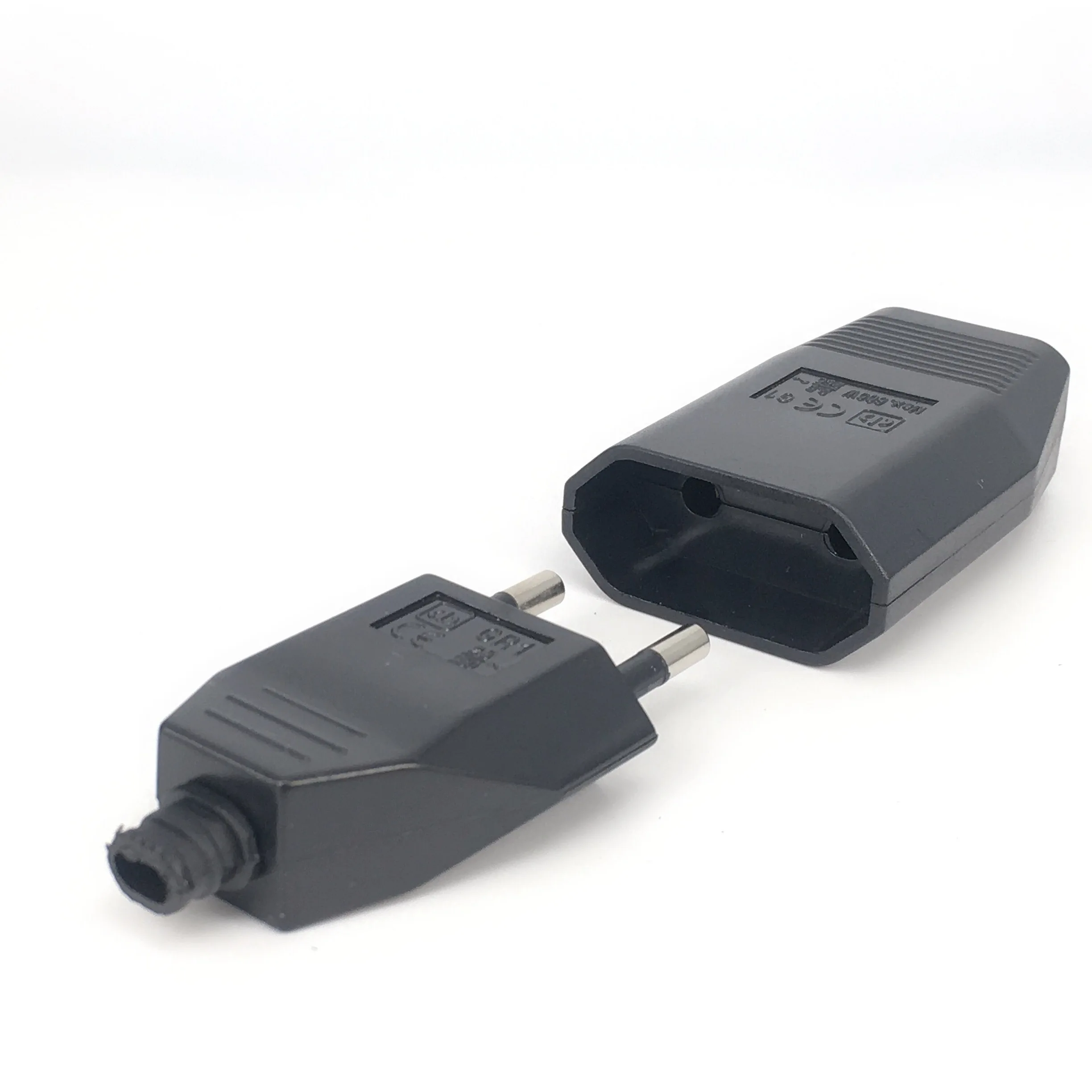Black-White-2-5A-EU-Wiring-Plug-Socket-Extension-Power-Cable-Connector ...