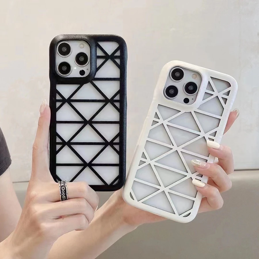 Fashion-Triangle-Hollowed-Phone-Case-for-iPhone-14-13-12-Pro-Max-11 ...