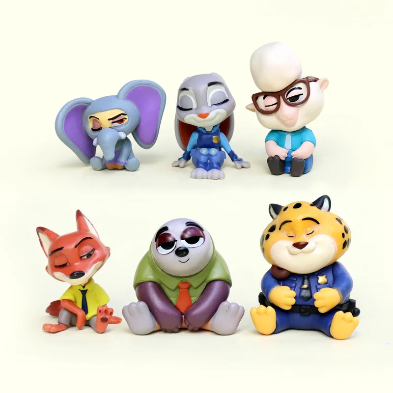 Disney 6-Piece Zootopia Set, Judy & Finnick Figures, Official Character ...