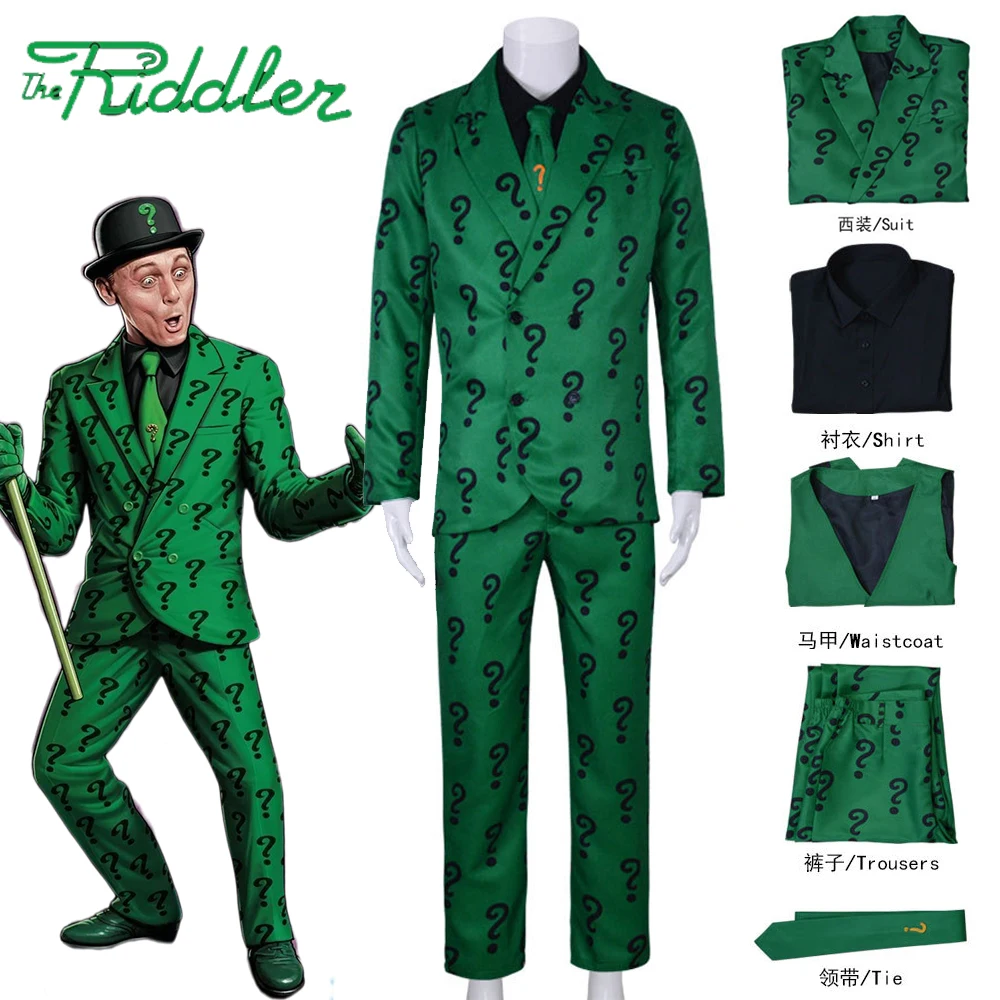 Anime Riddler Cosplay Costume Villains Joker Edward Nygma Cosplay ...