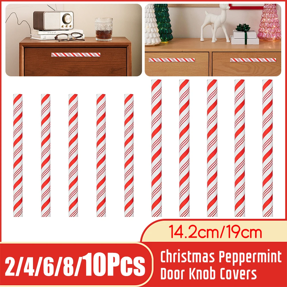 2-10pcs Christmas Peppermint Cabinet Knob Cover Decorative Cabinet ...