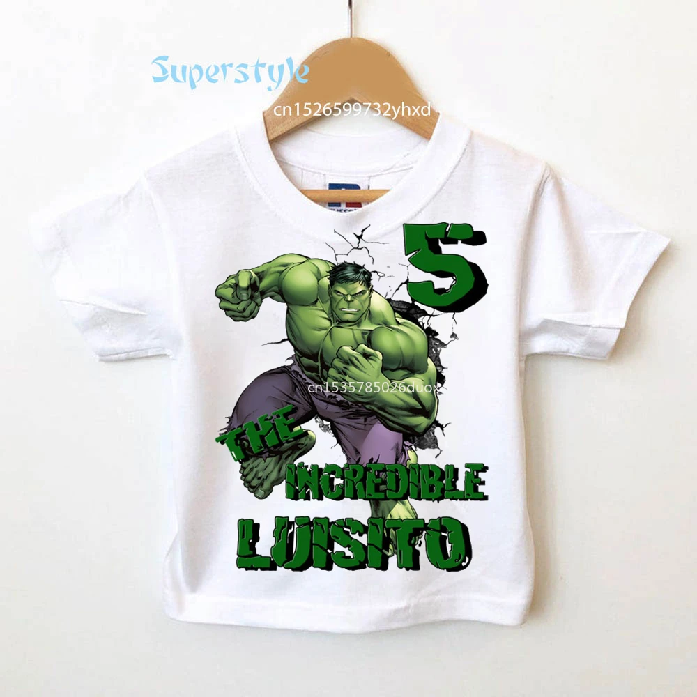 Camisetas de Marvel Hulk para niños, 1, 2, 3, 4, 5, 6, 7, 8, 9 años ...