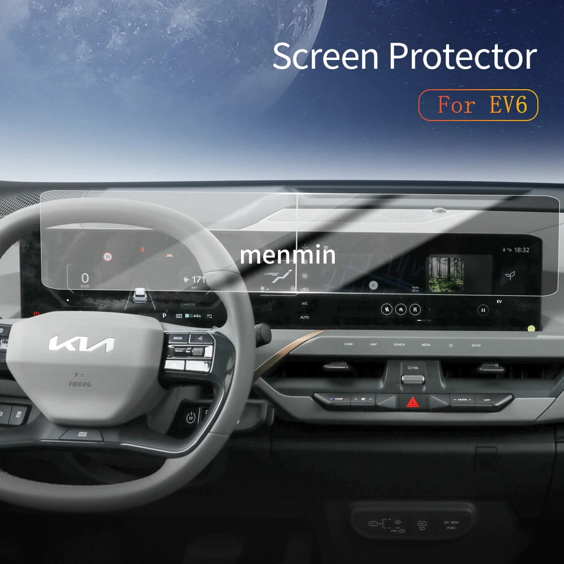 Car Stickers Dash Carplay Mirror Screen Protector Display Tempered ...