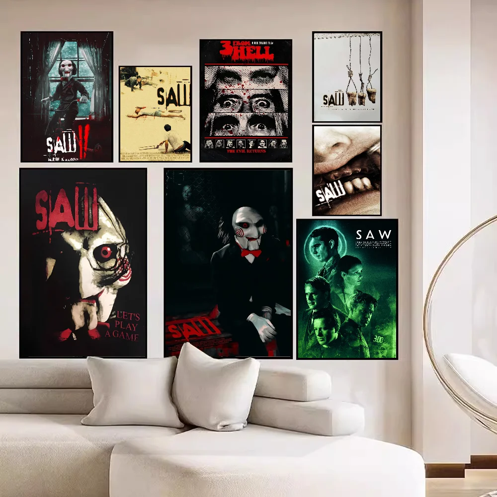 Horror Movie Saw Classic Anime Poster Waterproof Paper Sticker Coffee ...