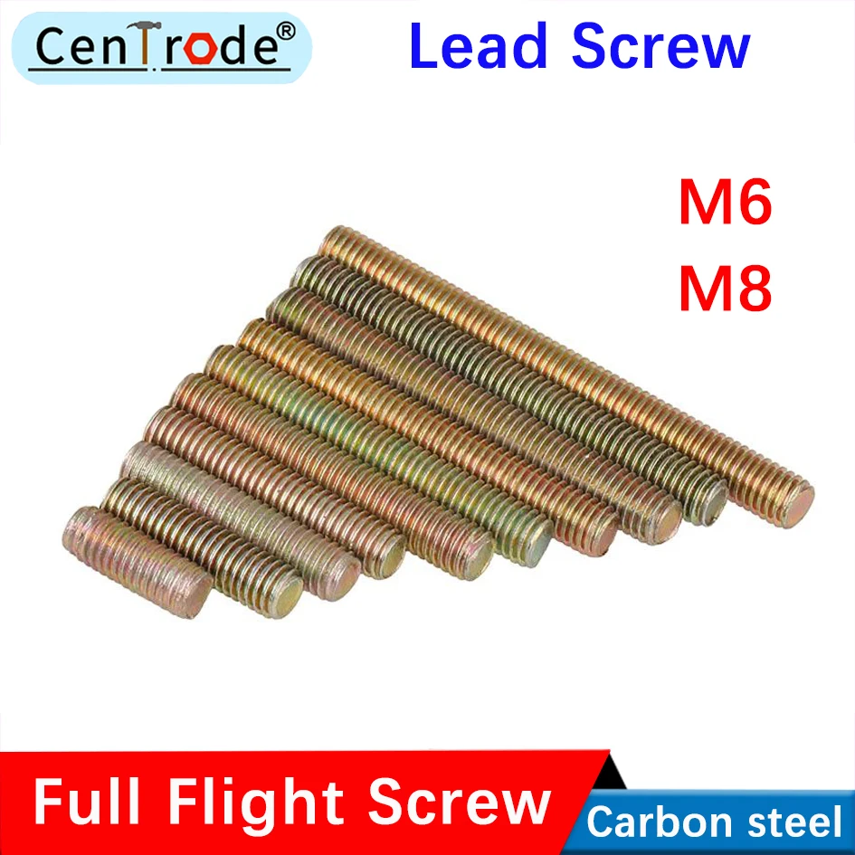 Color Plated Zinc Full Thread Screw Full Thread Screw Rod Double Thread ...