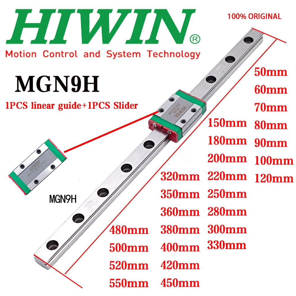 HIWIN-Trilho-de-guia-linear-original-MGN9H-MGN9-bloco-deslizante-50mm ...