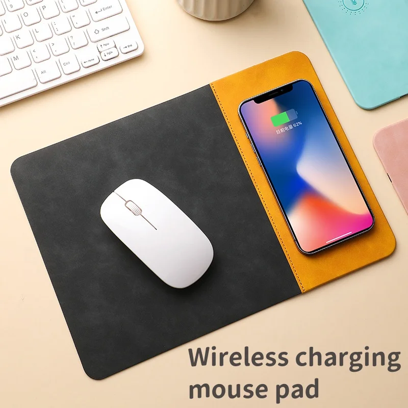 2-in-1-15W-Phone-Wireless-Fast-Charging-with-Mouse-Pad-PU-Leather ...