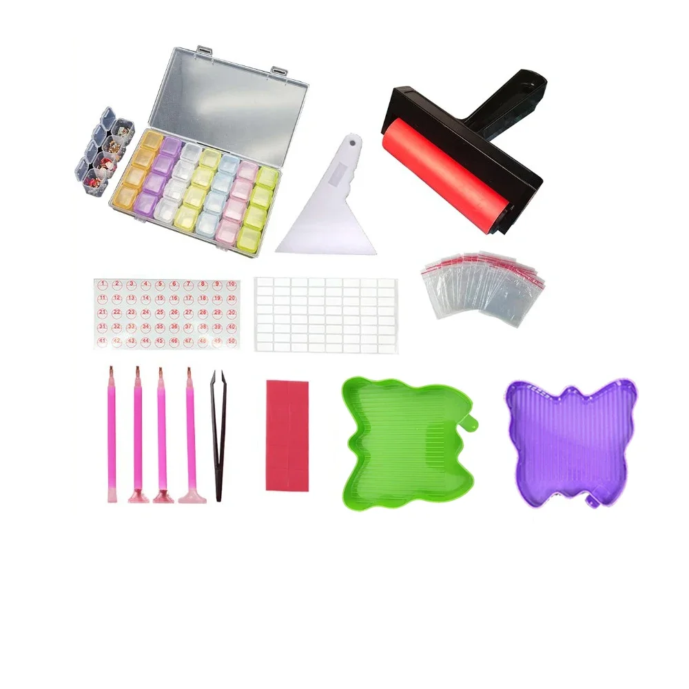 5D-Diamond-Painting-Tools-and-Accessories-Kits-Roller-pen-Clay-Tray ...