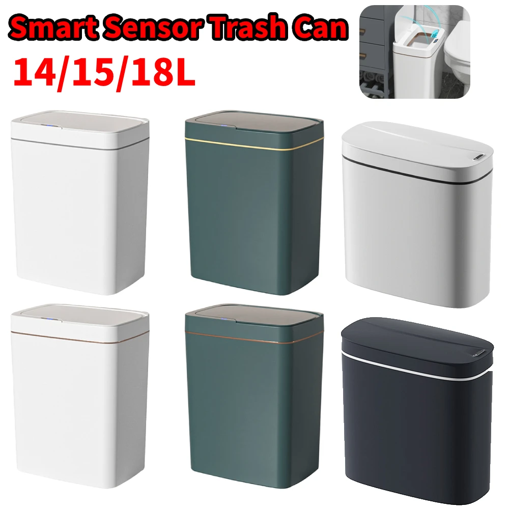 Smart Trash Can Garbage Bucket, Sensor automático, impermeável ...