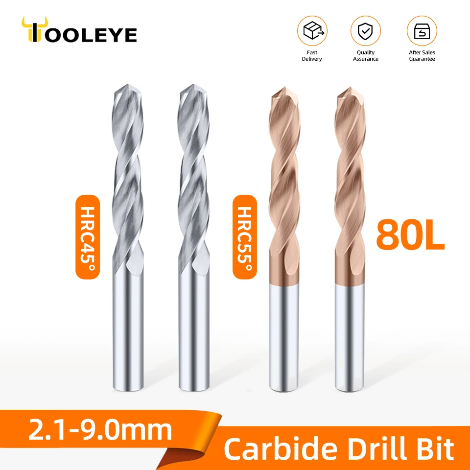 Tooleye-Total-Length-80mm-Carbide-Drill-Bits-HRC45-HRC55-For-Hard ...