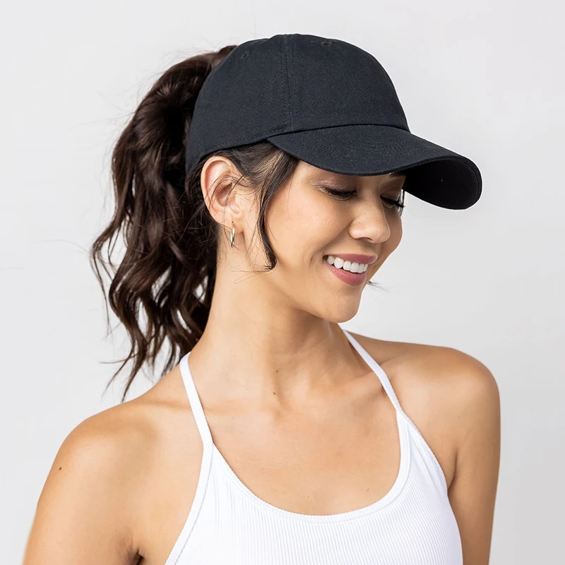 Solid-Color-High-Ponytail-Baseball-Cap-for-Women-Girls-Sport-Running ...