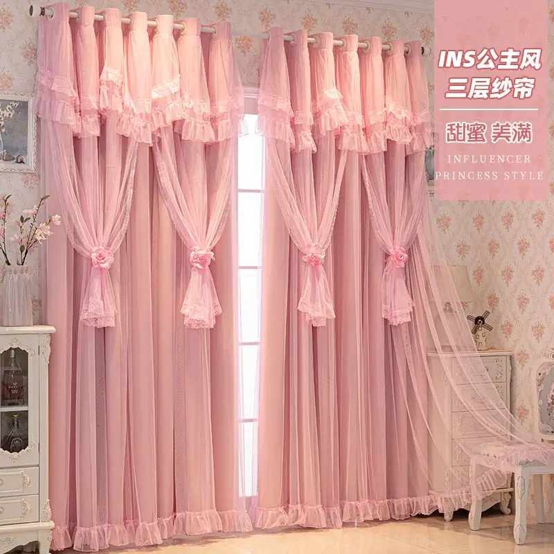 Korean-Style-Blackout-Doulbe-Layer-Curtain-for-Living-Room-Princess ...