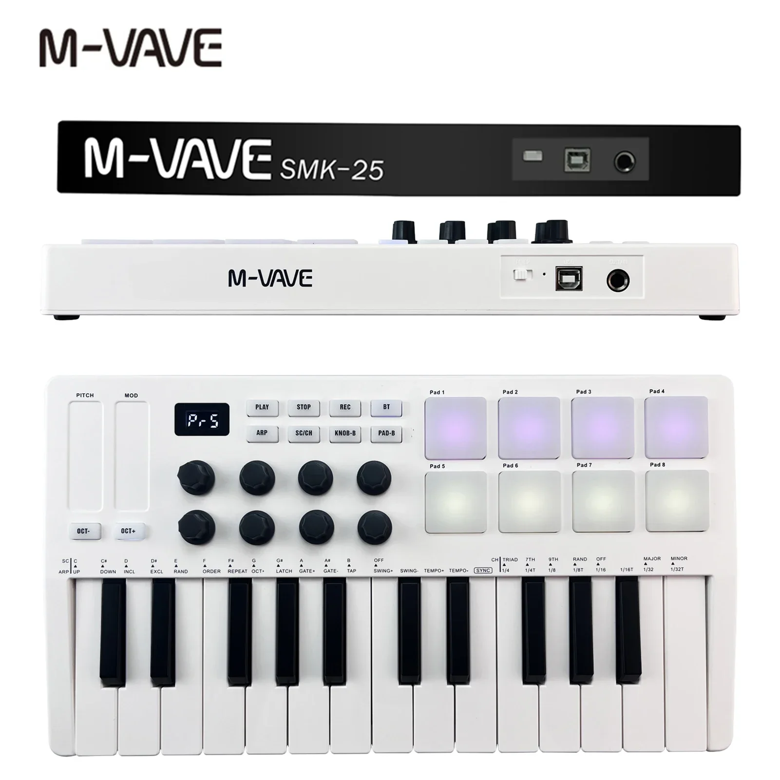 M-VAVE-Mini-port-til-USB-MIDI-Controller-Keyboard-25-Key-Piano-Teclado ...