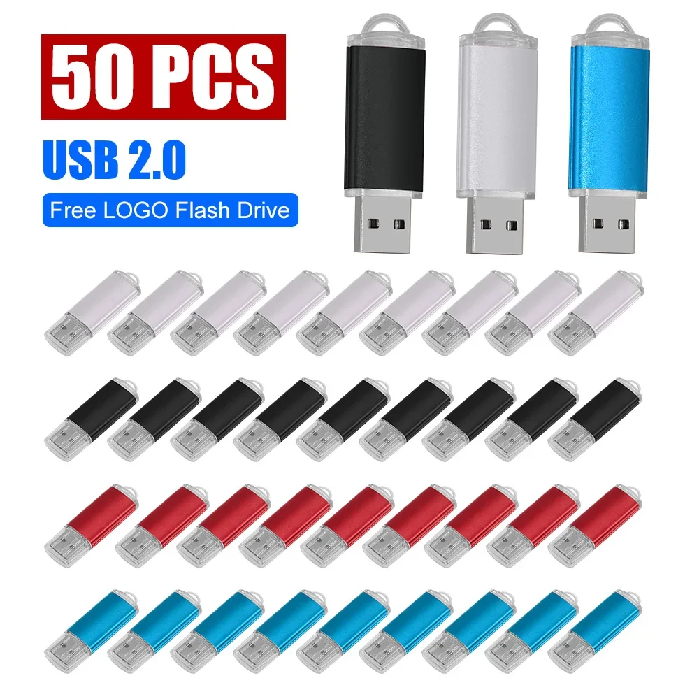 50Pcs/Lot Pendrive 64Gb Memory Stick 32Gb 4Gb Wholesale Metal Usb Flash ...