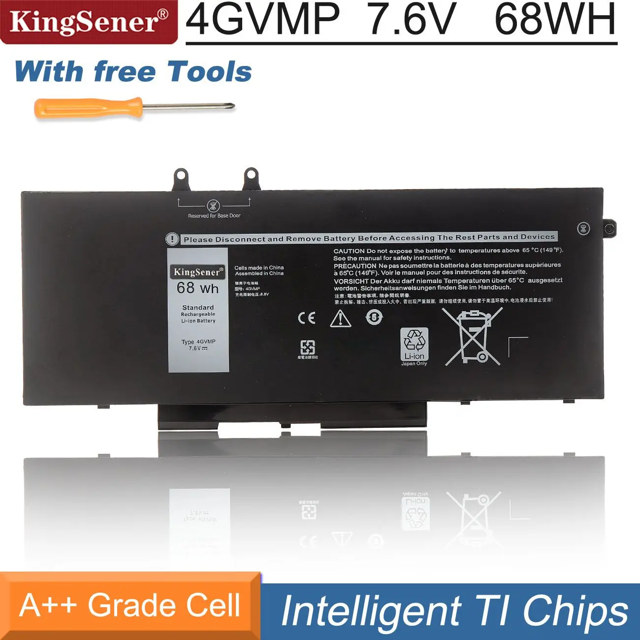 Kingsener 4gvmp R8d7n Laptop Battery For Dell Latitude 5400 5500 ...